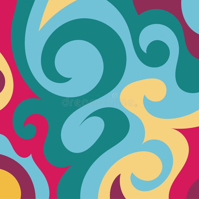 Abstract Square Background with Flowing Curves Texture Ornaments. Stock ...