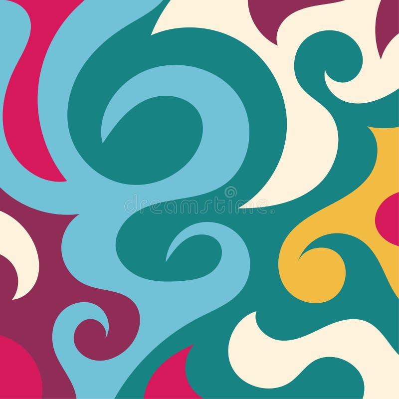 Abstract Square Background with Flowing Curves Texture Ornaments. Stock ...