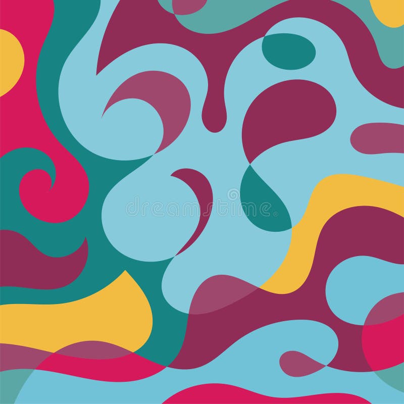 Abstract Square Background with Flowing Curves Texture Ornaments. Stock ...