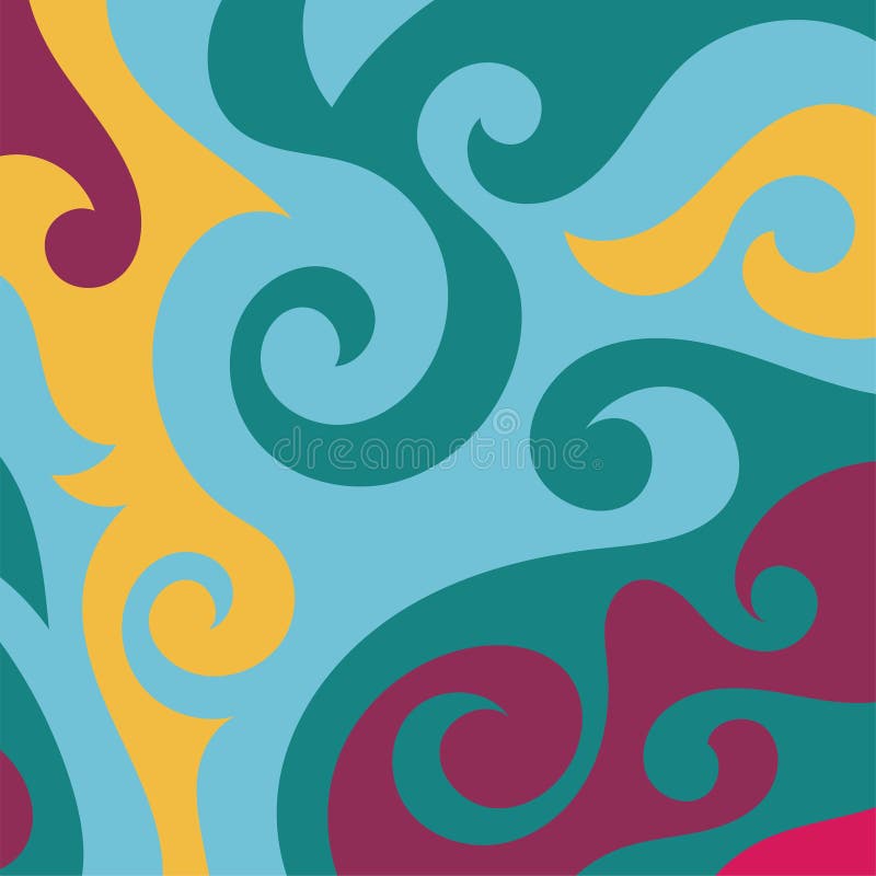 Abstract Square Background with Flowing Curves Texture Ornaments. Stock ...