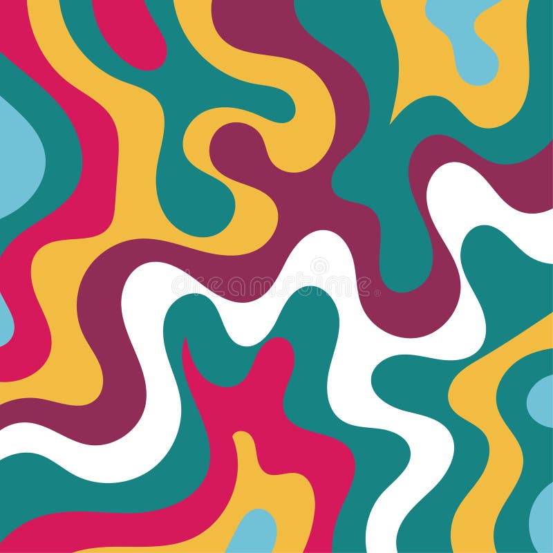 Abstract Square Background with Flowing Curves Texture Ornaments. Stock ...