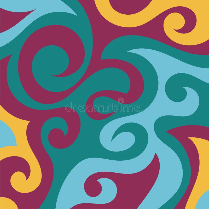 Abstract Square Background with Flowing Curves Texture Ornaments. Stock ...