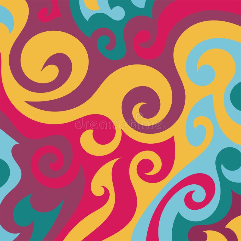 Abstract Square Background with Flowing Curves Texture Ornaments. Stock ...