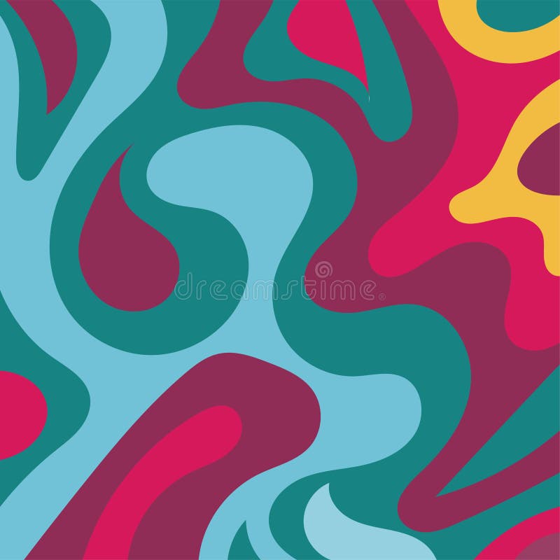 Abstract Square Background with Flowing Curves Texture Ornaments. Stock ...