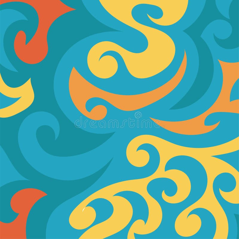 Abstract Square Background with Flowing Curves Texture Ornaments. Stock ...