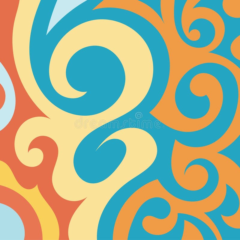 Abstract Square Background with Flowing Curves Texture Ornaments. Stock ...