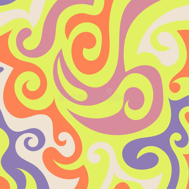 Abstract Square Background with Flowing Curves Texture Ornaments. Stock ...