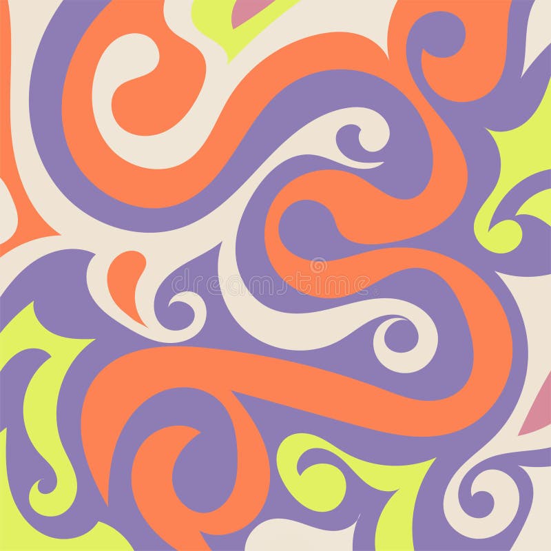 Abstract Square Background with Flowing Curves Texture Ornaments. Stock ...