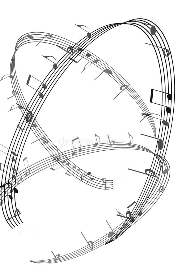 Swirls or Circles of Musical Notes Stock Illustration - Illustration of ...