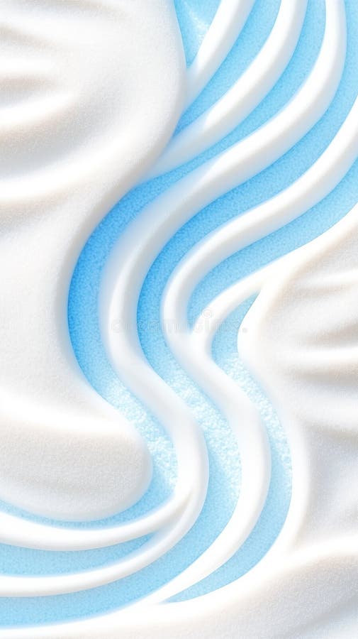 Swirls of Creamy Texture Create a Calming Pattern Against a Soft Blue ...