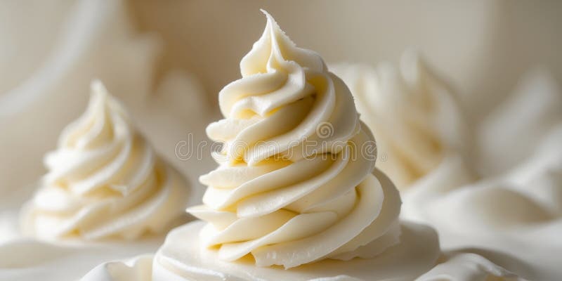 Swirls of Creamy Vanilla Frosting on a Light Background Stock Photo ...
