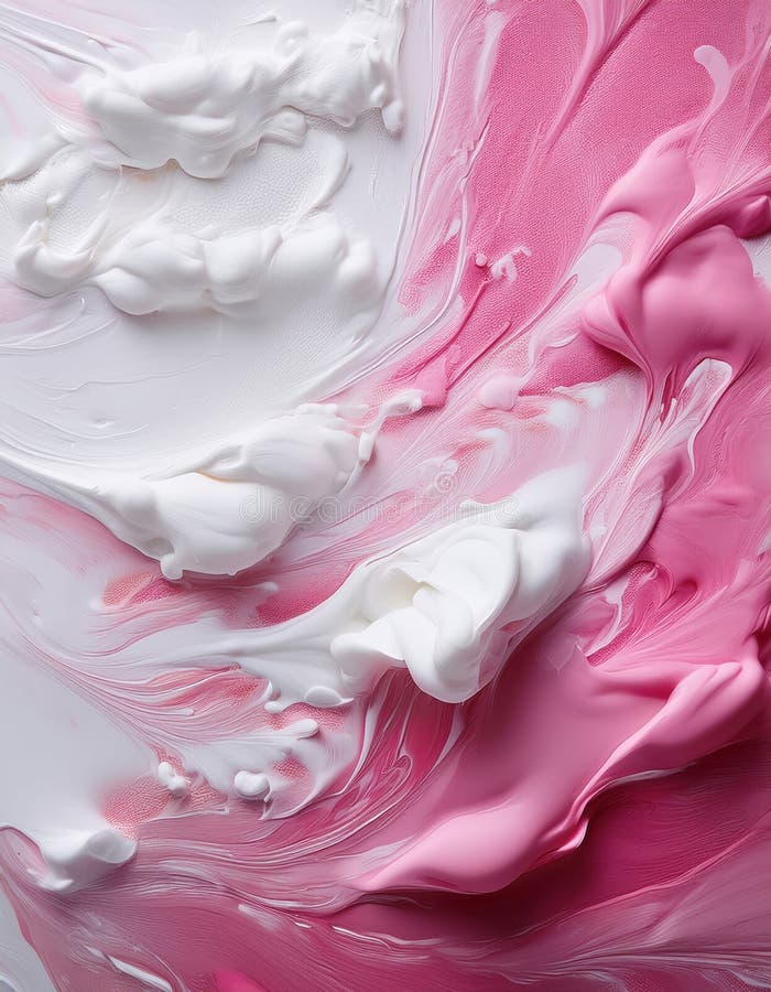 Swirls of Pink and White Cream Blend Together in an Artistic Display of ...