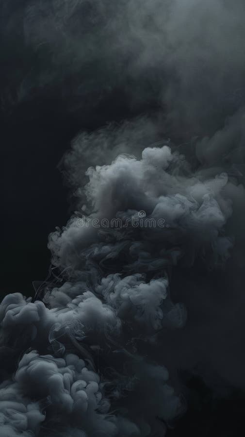 Swirls of Smoke Cascade through Darkness, Creating an Enigmatic Dance ...