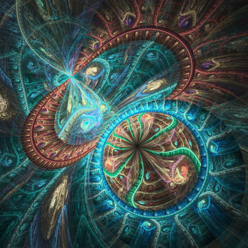 Swirly Abstract Fractal, Digital Artwork Stock Illustration ...