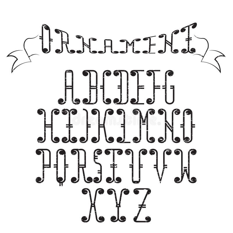 Swirly Alphabet Set. Pattern Abcdefghi Letters. Curly Blue Lettering ...