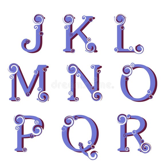 Swirly alphabet, vector stock vector. Illustration of swirly - 80550378