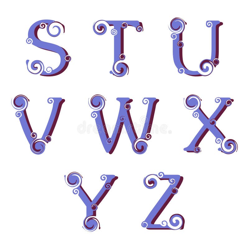 Swirly-Alphabet, Vektor vektor abbildung. Illustration von abbildung ...