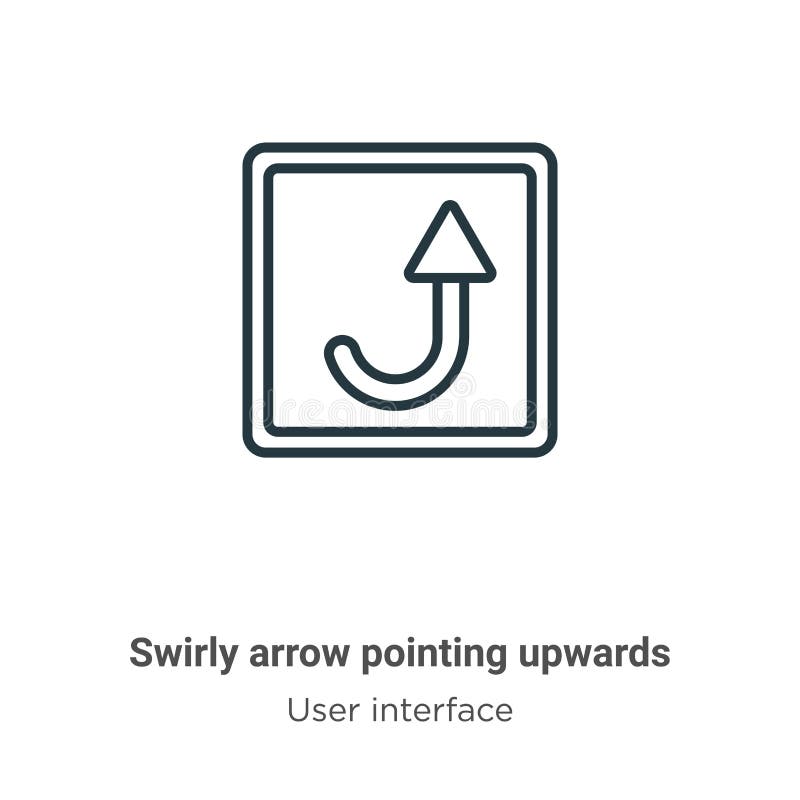 Swirly Arrow Pointing Upwards Icon in Filled, Thin Line, Outline and ...