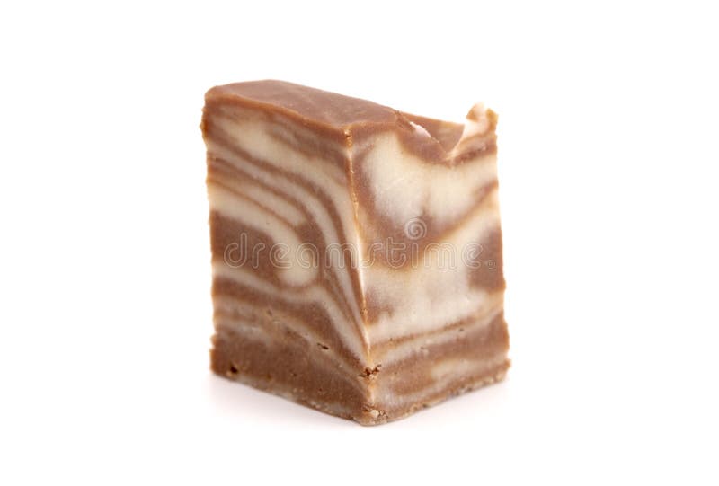 Chocolate and Vanilla Fudge on a White Background Stock Image - Image ...