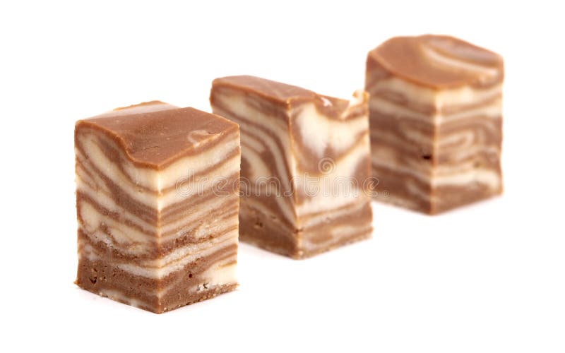 Chocolate and Vanilla Fudge on a White Background Stock Photo - Image ...