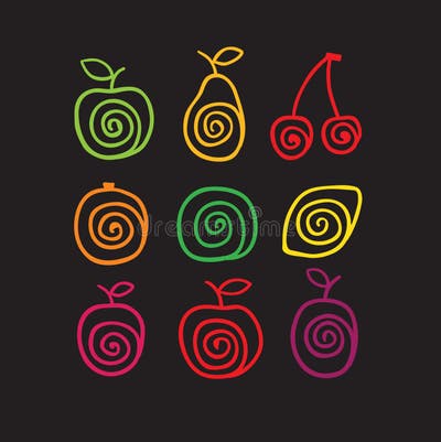 Swirly Fruits Stock Illustrations – 17 Swirly Fruits Stock ...