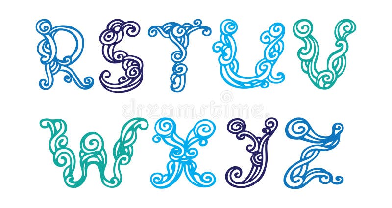 Swirly Hand Drawn Font Stock Images - Image: 25195014