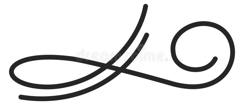 Swirly Line in Retro Calligraphy Style. Retro Decorative Curl Stock ...