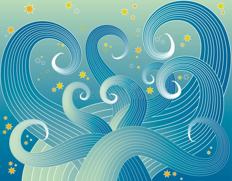 Swirly wave pattern stock vector. Illustration of water - 38273513