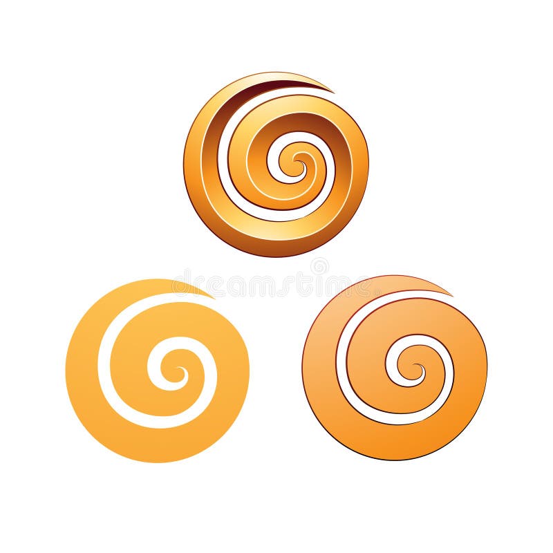Swirly Round Orange Shapes stock vector. Illustration of branding ...