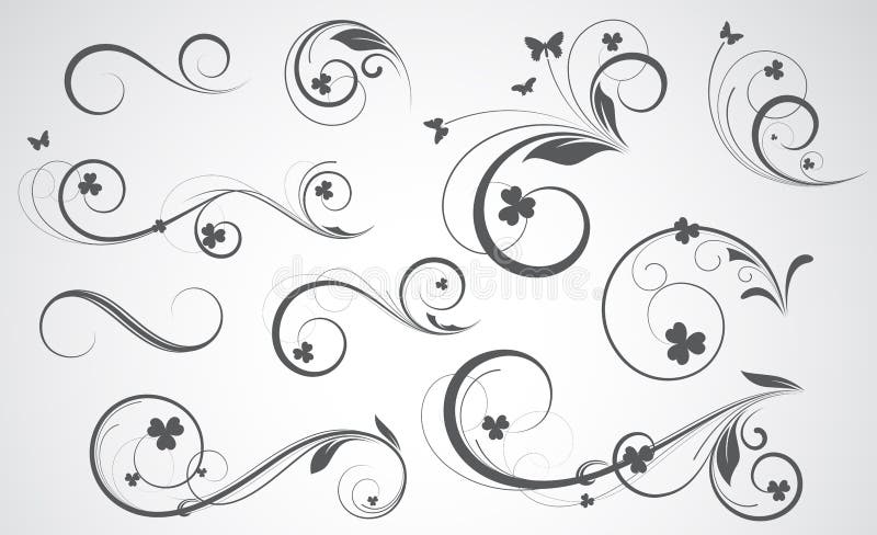 Swirly Vector Designs stock illustration. Illustration of flower - 42707948