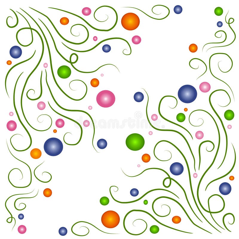 Swirly Vines Circles Patterns Stock Illustration - Illustration of ...