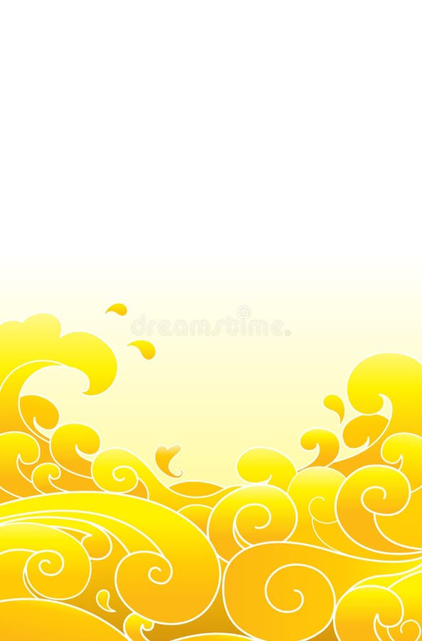 Swirly Yellow Background Vector Stock Vector - Illustration of drop ...