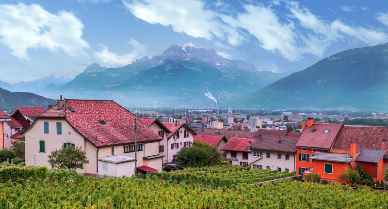 Swiss agriculture stock image. Image of country, mountain - 213113141