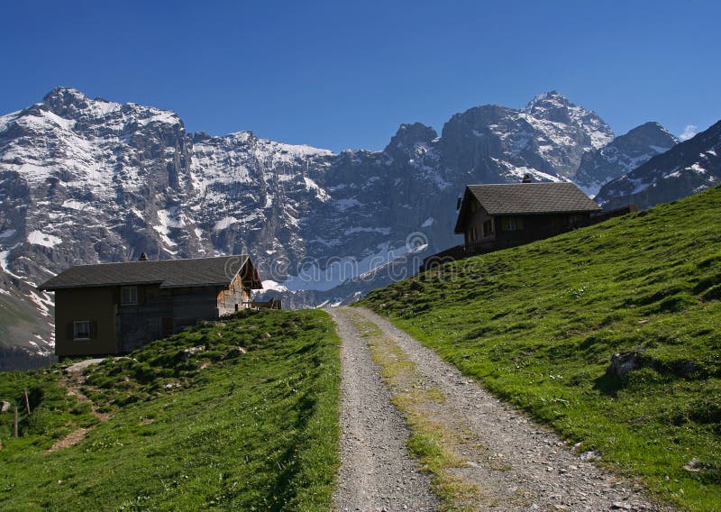Swiss alpine road stock photo. Image of skiing, alps, high - 3226422