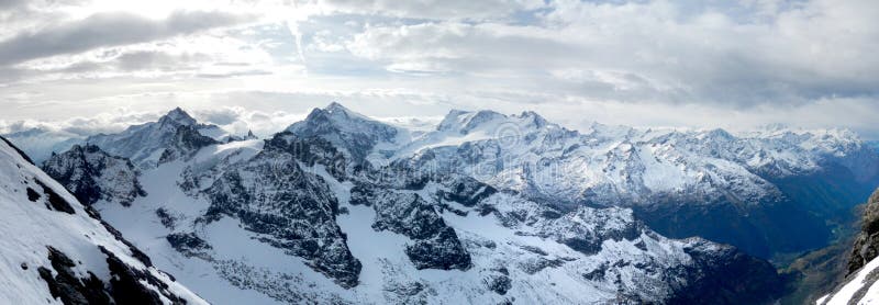 Swiss Alps Panorama stock image. Image of wide, challenge - 34552515