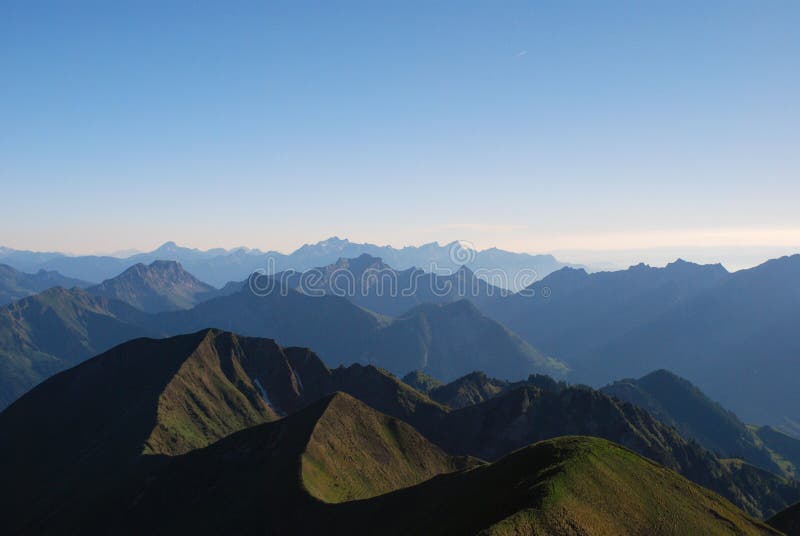 Swiss Alps at sunset stock image. Image of natural, mount - 10927451