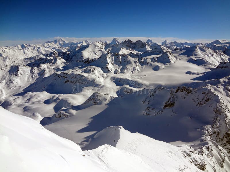 Swiss Alps View stock image. Image of clear, winter, untracked - 29449551
