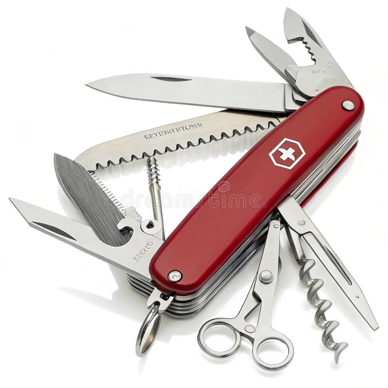 Swiss Army Knife with Multitool Functionality Stock Illustration - Illustration of utility ...
