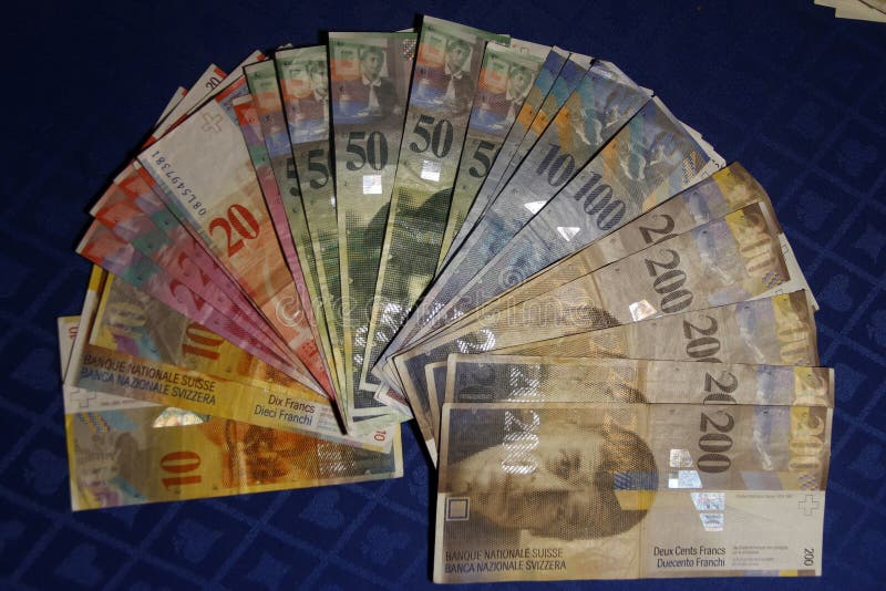 Swiss Cash Denominations Ten Francs. Stock Image - Image of cost ...