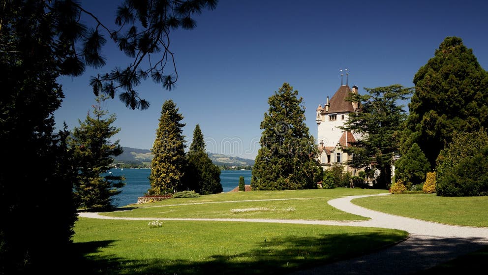 Swiss Castle stock photo. Image of castle, gardens, switzerland - 20022748