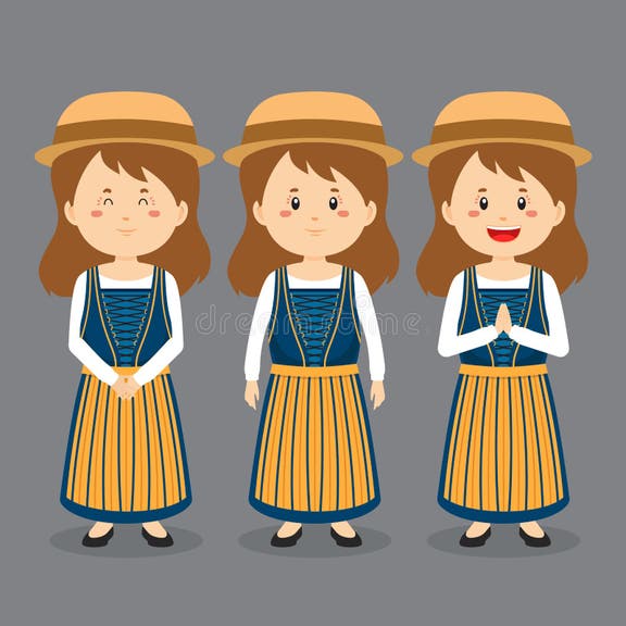 Swiss Character with Various Expression Stock Vector - Illustration of ...