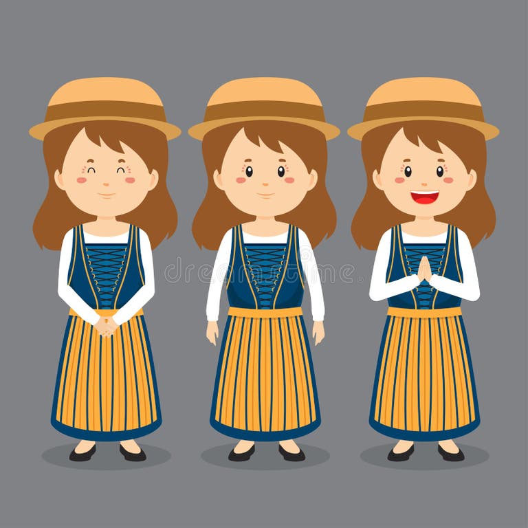 Swiss Character with Various Expression Stock Vector - Illustration of ...