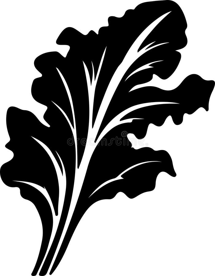 Swiss Chard Black Silhouette Generative Ai Stock Vector - Illustration ...