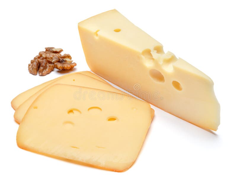 Swiss Cheese or Cheddar on White Background Stock Photo - Image of ...