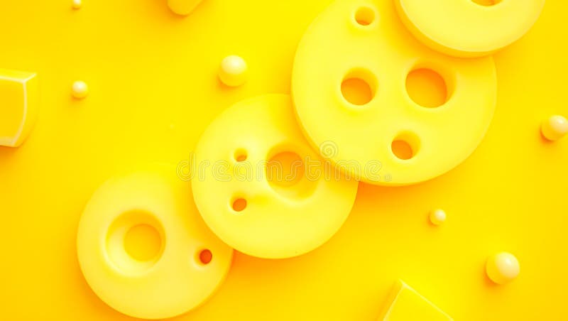 Swiss Cheese Circles (large Round Holes and Yellow Background ...