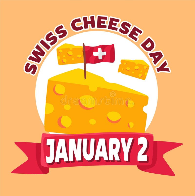 Swiss Cheese Day with Delicious Swiss Cheese Stock Vector ...