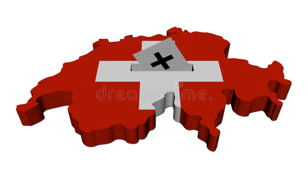 Swiss Election Map with Ballot Stock Illustration - Illustration of ...
