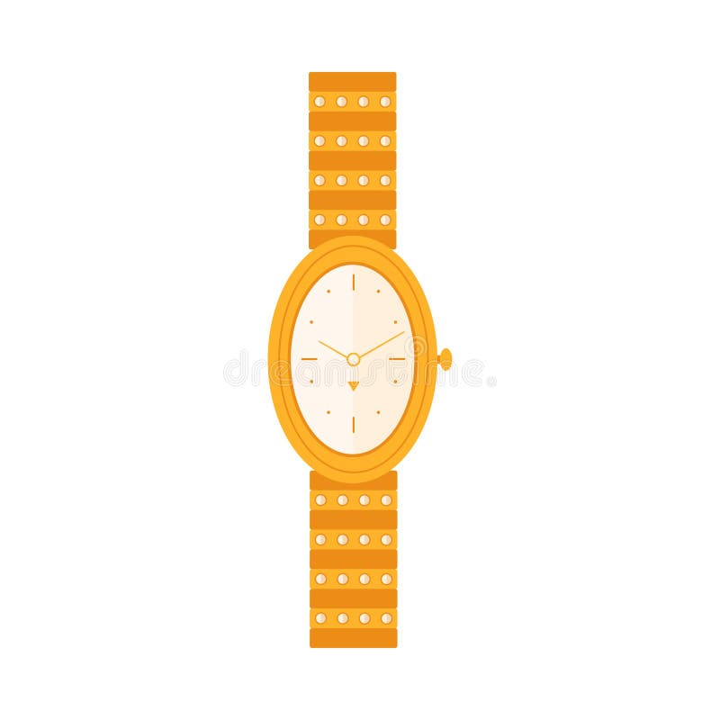 Swiss Expensive Gold Wrist Watch with Hands on Oval Dial and Strap ...