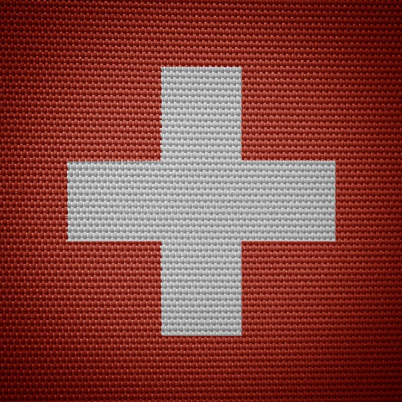 Swiss fabric flags stock photo. Image of nation, fabric - 96504594