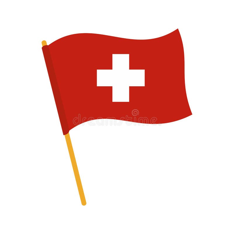Swiss Flag Icon Flat Isolated Vector Stock Vector - Illustration of ...